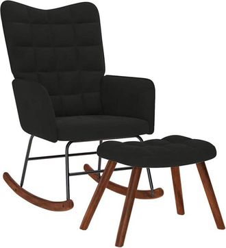 vidaXL Chaise &agrave; bascule avec repose-pied noir velours - Vidaxl