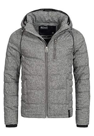 Indicode Hommes Circus Quilted Jacket | Veste matelassée aspect doudoune Dk Grey XXL
