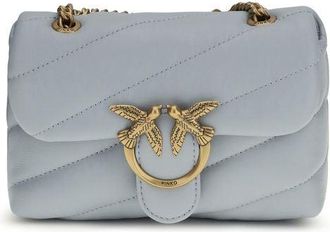 Pinko Blaue Kalbsleder Bos Taurus Schultertasche