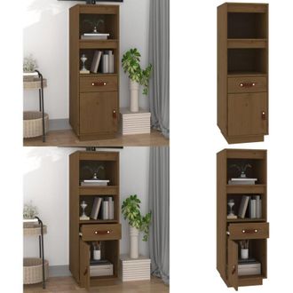vidaXL Highboard Honigbraun 34x40x108,5 cm Massivholz Kiefer - Sideboard - Hochschrank - Wohnzimmerm&ouml;bel - Massivholzm&ouml;bel - Kiefernholz - Home & Living