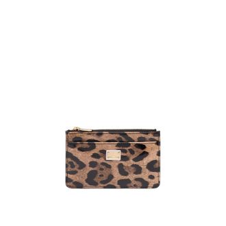Dolce & Gabbana Femme, Accessoires, Multicolore, Taille: ONE Size Porte-cartes Imprim&eacute; L&eacute;opard