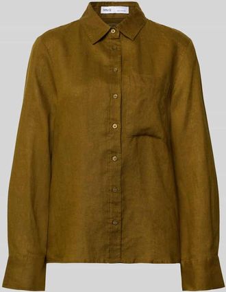 Mango Leinenbluse mit Brusttasche Modell LINO