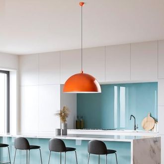 Opviq Stylish Orange Chandelier, Metal Body, Ø60 h:35 cm | Adjustable Height 45-135 cm | E27 Socket, Max 40W | Perfect for Modern Living Spaces