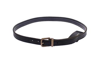 Dolce & Gabbana Mens Blue Leather Logo Belt