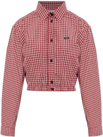 VETEMENTS Femme, Blouses et Chemises, Rouge, Taille: 40 FR Chemise Courte &agrave; Carreaux