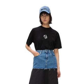 Karl Lagerfeld Womens, Regular Monogram Tee, Regular Fit, Black, XL