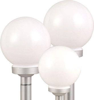 ETC Shop 3er Set LED Solar Au&szlig;enleuchten Balkon Beleuchtung Gartendeko Stecklampen Kugeln wei&szlig; 15 und 20 cm