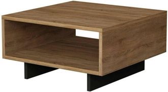 Dmora Wohnzimmertisch Hyadum, Niedriger Wohnzimmertisch, Kaffeeregal, Couchtisch für Sofa, 60x60h32 cm, Eiche und Anthrazit, mit verstärkter Verpackung