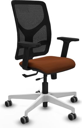 Piqueras y Crespo Schreibtischstuhl Home Office mit 2D-Armen, h&ouml;henverstellbare Lendenwirbelst&uuml;tze, ausgestattet mit Syncro/Traslack und Schneideschaum, Schwarz/Braun