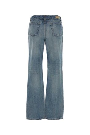 Alexander McQueen Womens Mid-Wash Denim Jeans Blue Cotton