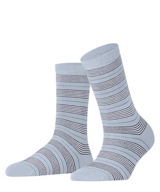 Falke Damen Socken Stripe Uniform W So Baumwolle gemustert 1 Paar, Blau Light Blue 6594, 35-38
