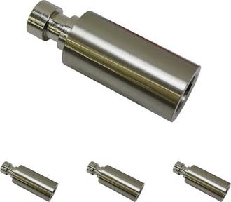 Gardinia 31170 Tr&auml;gerverl&auml;ngerung 4cm f&uuml;r Gardinenstangen, Serie Chicago, Durchmesser 20 mm, edelstahloptik (Packung mit 4)