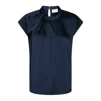 Neo Noir Femme, Blouses et Chemises, Bleu, Taille: 40 FR Blouse Drapy Satin Navy
