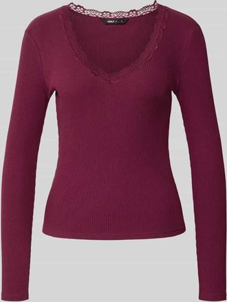 Only Slim Fit Langarmshirt aus Baumwoll-Mix Modell SARA SHARAI