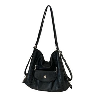 Generic Sac &agrave; main vintage en cuir synth&eacute;tique de couleur unie simple sac &agrave; bandouli&egrave;re grande capacit&eacute; sac &agrave; bandouli&egrave;re d&eacute;contract&eacute; sac &agrave; dos de voyage, sho
