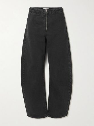 Frame Denim Jean Barrel Taille Haute The Zip - Bleu