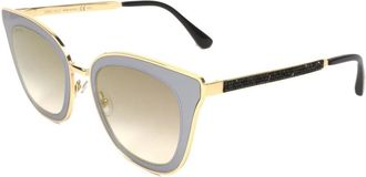 Jimmy Choo London Femme, Accessoires, Jaune, Taille: ONE Size Lunettes de Soleil en M&eacute;tal Dor&eacute; Lorys492M2FQ
