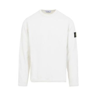 Stone Island Homme, Sweatshirts et sweats &agrave; capuche, Blanc, Taille: XL Logo Patch SweaT-shirt