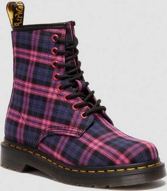 Dr. Martens 1460 Tartan Schn&uuml;rstiefel in Rosa, Gr&ouml;&szlig;e: 37