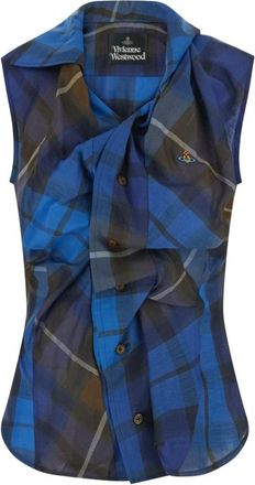 Vivienne Westwood Kurzarm Hemd im Drunken-Stil - - Blouses & Shirts - Damen - Blau - S