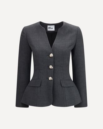 Self Portrait Wool peplum Blazer Female 8