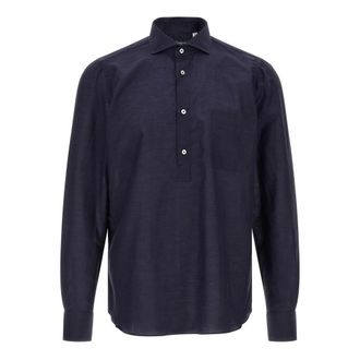 Finamore Homme, Chemises, Bleu, Taille: 2XL Porto Blouse