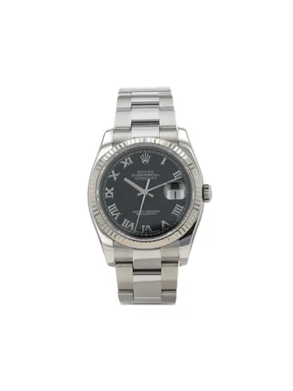 Rolex montre Oyster Perpetual Datejust 36 mm (2007) - Noir