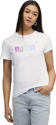 Puma Damen Grafik Stacked T-Shirt M, White