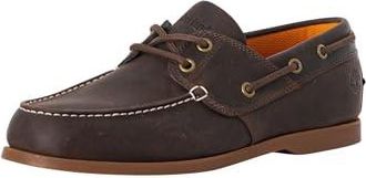 Timberland Chaussures Nautiques en Cuir cèdre Marron foncé, Marron (DK Brown Full Grain), 45.5 EU