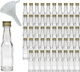 mikken Art 50 Mini Glasflaschen 20 ml mit Schraubverschluss inkl. Trichter