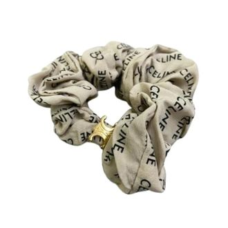 Celine Pre-owned Triomphe Silk Scrunchie - Femme - Pre-owned - Beige - Taille: ONE Size