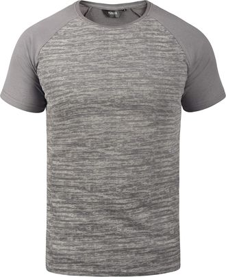 Solid Mevio Herren T-Shirt Kurzarm Shirt mit Rundhalsausschnitt und Raglan&auml;rmeln, Gr&ouml;&szlig;e:M, Farbe:Mid Grey (2842)