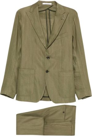 Tagliatore Homme, Costumes, Vert, Taille: M Pinstripe Suit