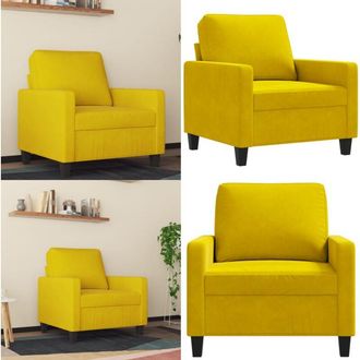 vidaXL Fauteuil Jaune 60 cm Velours - Fauteuil En Velours - Canap&eacute; Jaune - Meuble Salon - Chaise Relaxante - D&eacute;coration Int&eacute;rieur - Home & Living