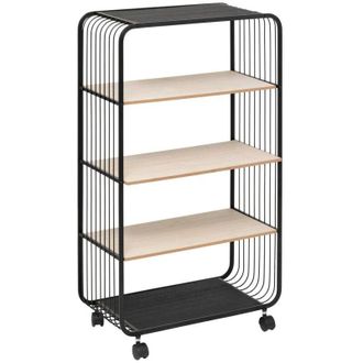 5five Simply Smart 5five Simply Smart - Regal mit 4 ebenen aus metall und schwarzem holz - 5five