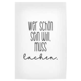 artboxONE Poster 30x20 cm Typografie Sch&ouml;n lachen hochwertiger Design Kunstdruck - Bild Typografie deutsch gl&uuml;ck