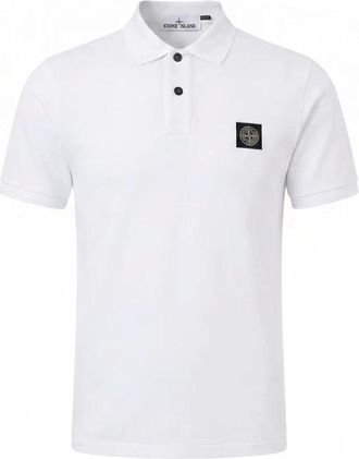 Stone Island Homme, Tops, Blanc, Taille: 2XL Polo M/Corta Slim FIT