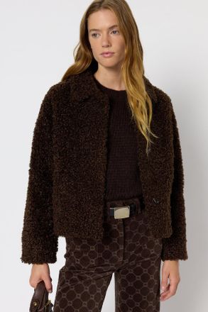 Gerard Darel Manteau court en fausse fourrure - MAVIS - Marron