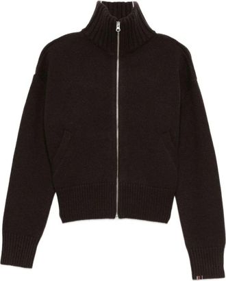 Extreme Cashmere Braune Cashmere Strickjacke mit Rei&szlig;verschluss - - Knitwear - Damen - Braun - ONE SIZE