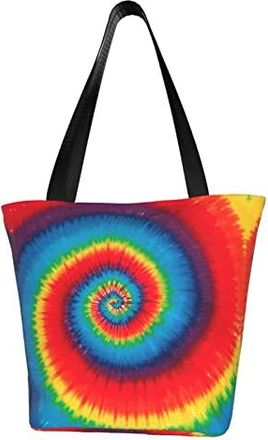 AOOEDM Couleur Tie Dye Rainbow Tote Bag Femmes Capacit&eacute; &Eacute;paule &Eacute;picerie Sacs