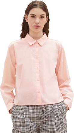Tom Tailor Damen 1038121 Boxy Basic Hemd-Bluse, 14557-Light English Rose, S