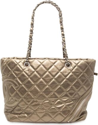 Chanel Shopper - Large Aged Calfskin Cotton Club Tote - Gr. unisize - in Gold - f&uuml;r Damen