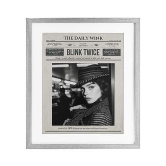 Stupell Industries The Daily Wink Magazine Gerahmter Druck unter Glas, Design von einem Barfuß-Stylisten, 40,6 x 33 cm, Grau