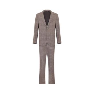 Brooks Brothers Glen Plaid Baumwollmischungsanzug - - Suits - Herren - Beige - L