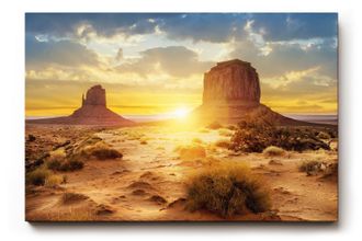 Paul Sinus Art Sinus Art Wandbild 60x40cm Dramatischer Sonnenuntergang mit W&uuml;stenformationen und weitem Himmel