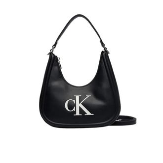 Calvin Klein Signature Monogram Crescent Umh&auml;ngetasche - - Bags - Damen - Schwarzk - ONE SIZE