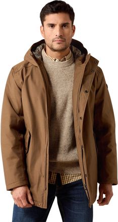 Ariat Mens Barrowmere Waterproof Insulated Parka Jacket Long Sleeve in Malt, Size 2X-Large, by Ariat
