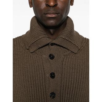 Dries Van Noten Ribbed Wool Knit Sweater - Brown