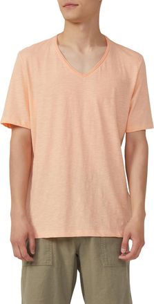 s.Oliver Luftiges T-Shirt mit V-Ausschnitt und Flammgarnstruktur