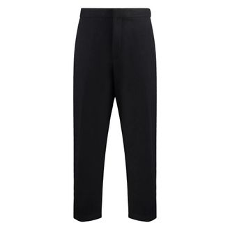 Jil Sander Homme, Pantalons, Noir, Taille: S Pantalon en laine à dos élastiqué